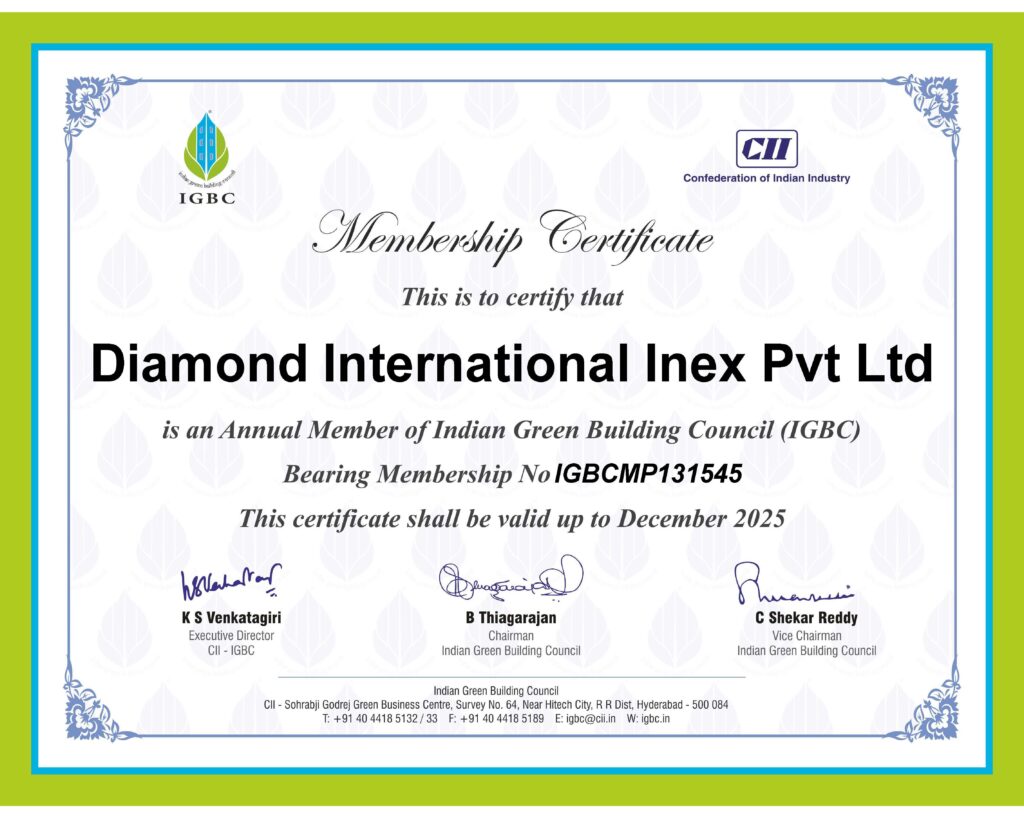 IGBC Certificate - Diamond International Inex Pvt Ltd